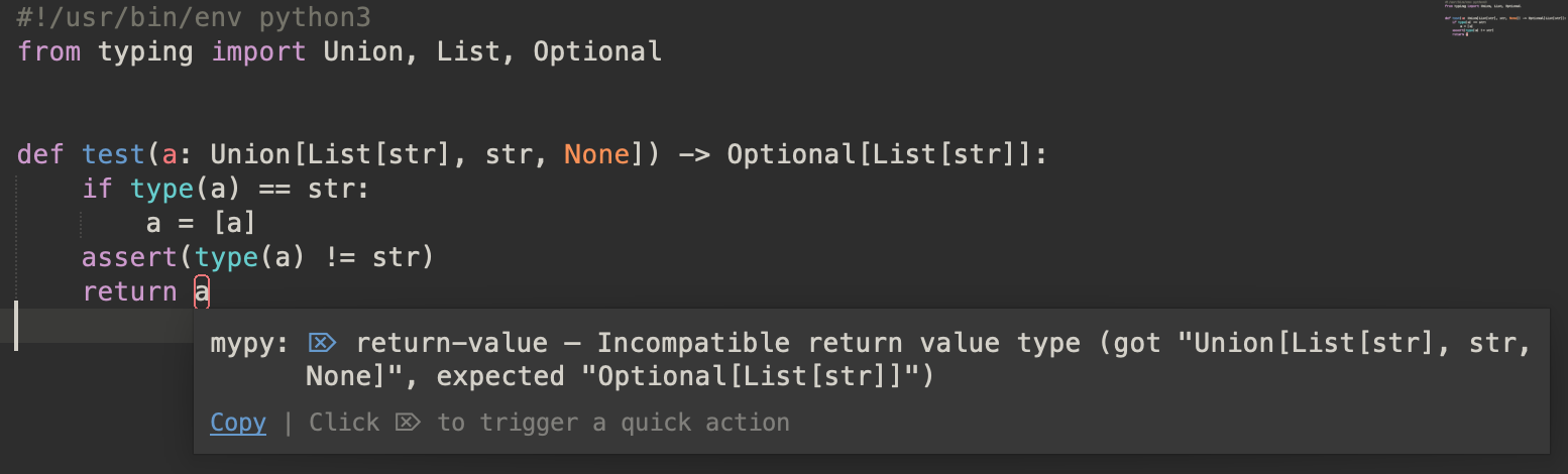 Type detection broken on attribute override and not-equal-assertion · Issue #11226 · python/mypy ...