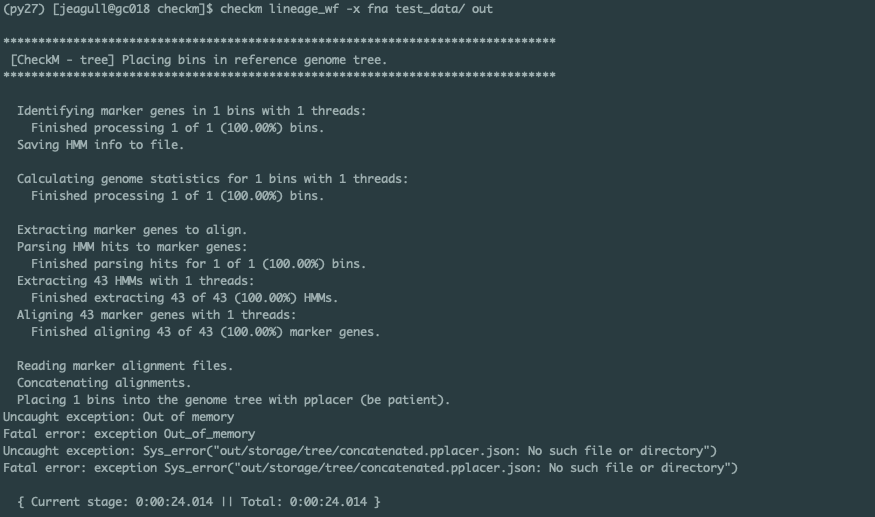 Error when running checkm lineage_wf · Issue #202 · Ecogenomics/CheckM · GitHub