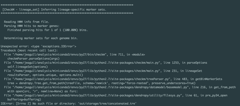 Error when running checkm lineage_wf · Issue #202 · Ecogenomics/CheckM · GitHub