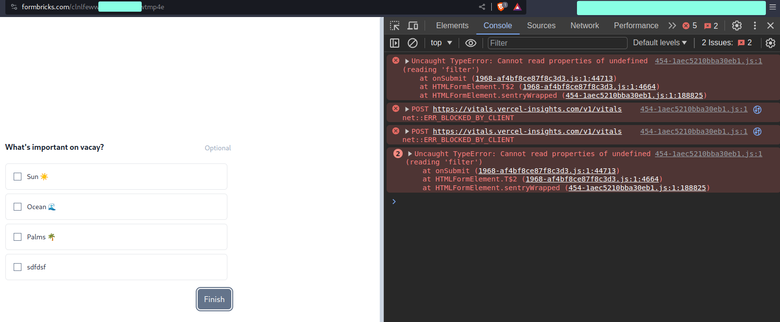 [BUG] MultiChoiceMultiSelect is breaking · Issue #1085 · formbricks/formbricks · GitHub