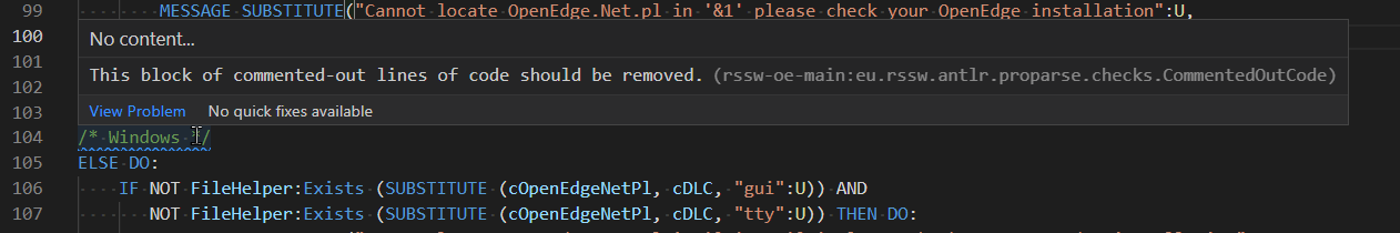FP for commented out code · Issue #22 · vscode-abl/vscode-abl · GitHub