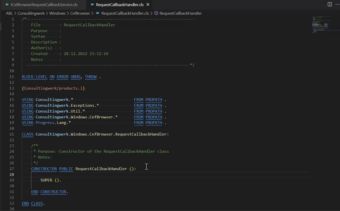 Convert to lowercase misses SUPER() in Constructor · Issue #49 · vscode-abl/vscode-abl · GitHub