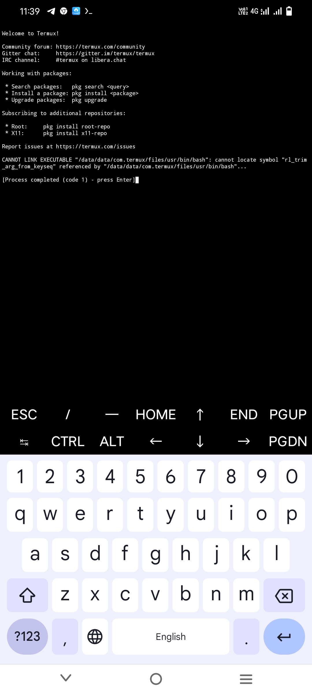 Bug Cannot Link Executable Datadatacomtermuxfilesusrbinbash Cannot Locate Symbol 