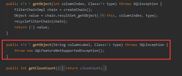 Improve getObject support的BUG修复未合并 · Issue #3517 · alibaba/druid · GitHub