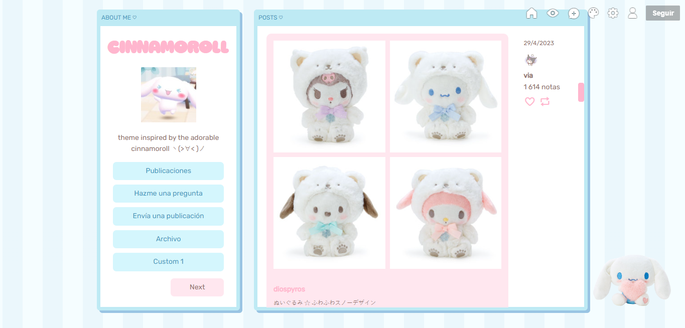 GitHub - bensthemes/cinnas-blog: Tumblr theme inspired by cinnamoroll