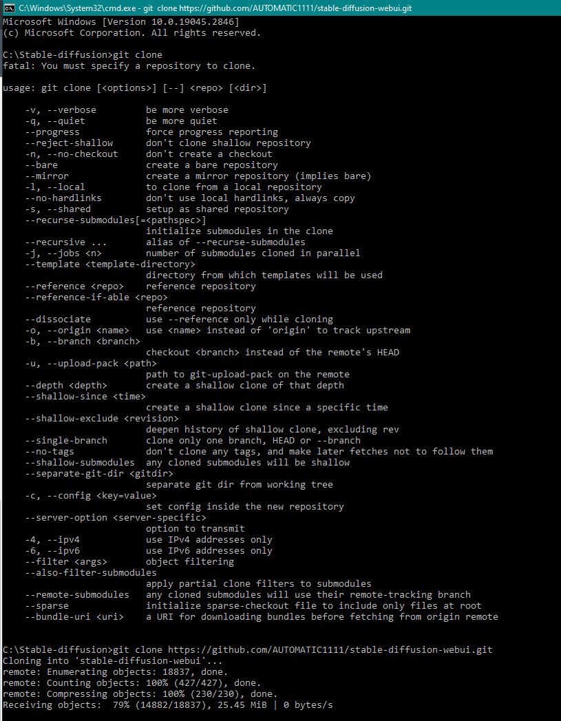 Git clone transfer stalled at "Receiving objects: 79%" · AUTOMATIC1111 stable-diffusion-webui ...