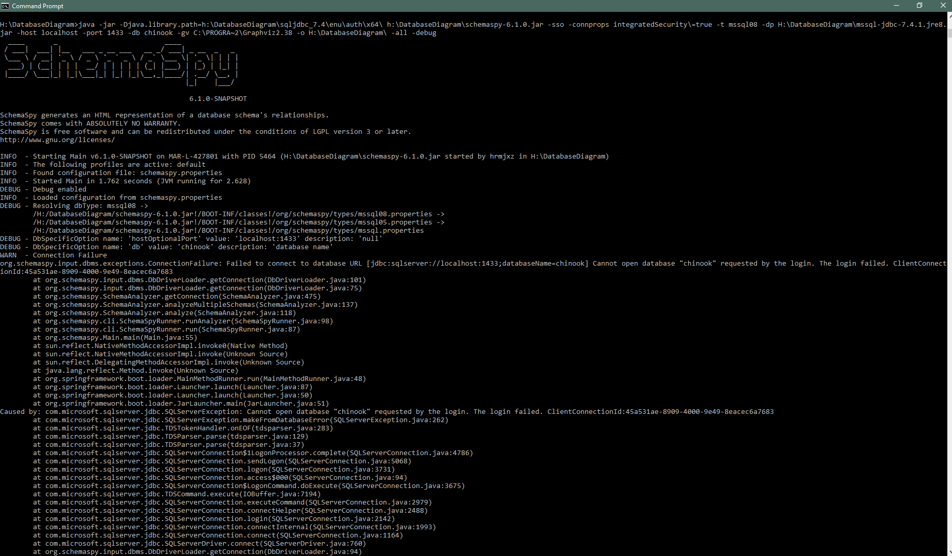 connection failure - request a runable example for the example database chinook · Issue #593 ...