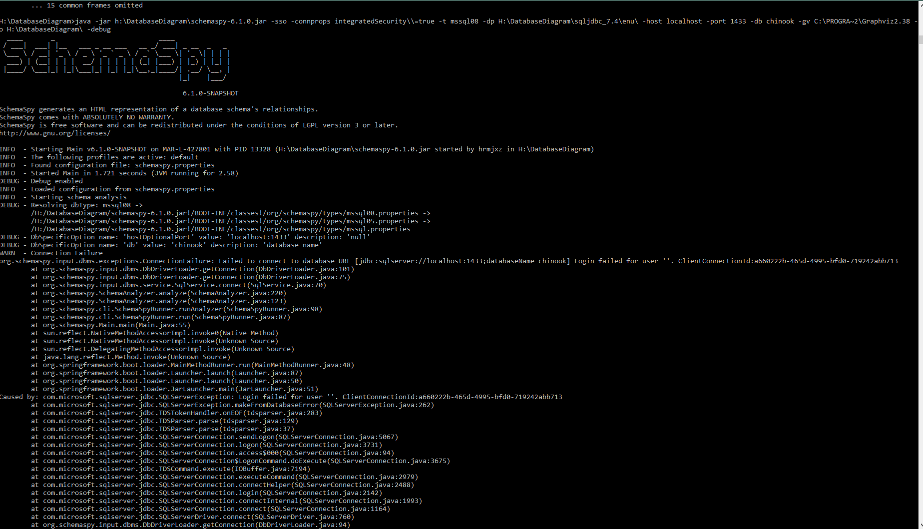 connection failure - request a runable example for the example database chinook · Issue #593 ...