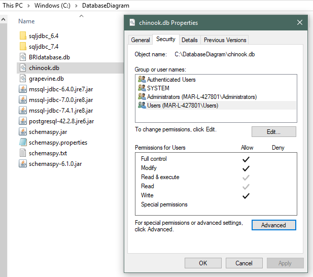 connection failure - request a runable example for the example database chinook · Issue #593 ...