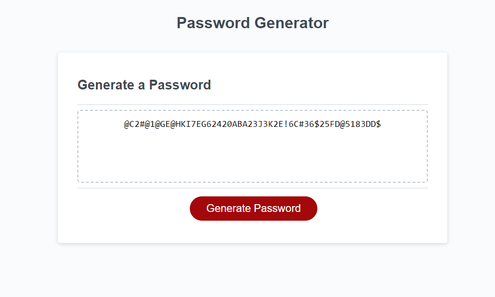 GitHub - SeanDRowan/password-Generator