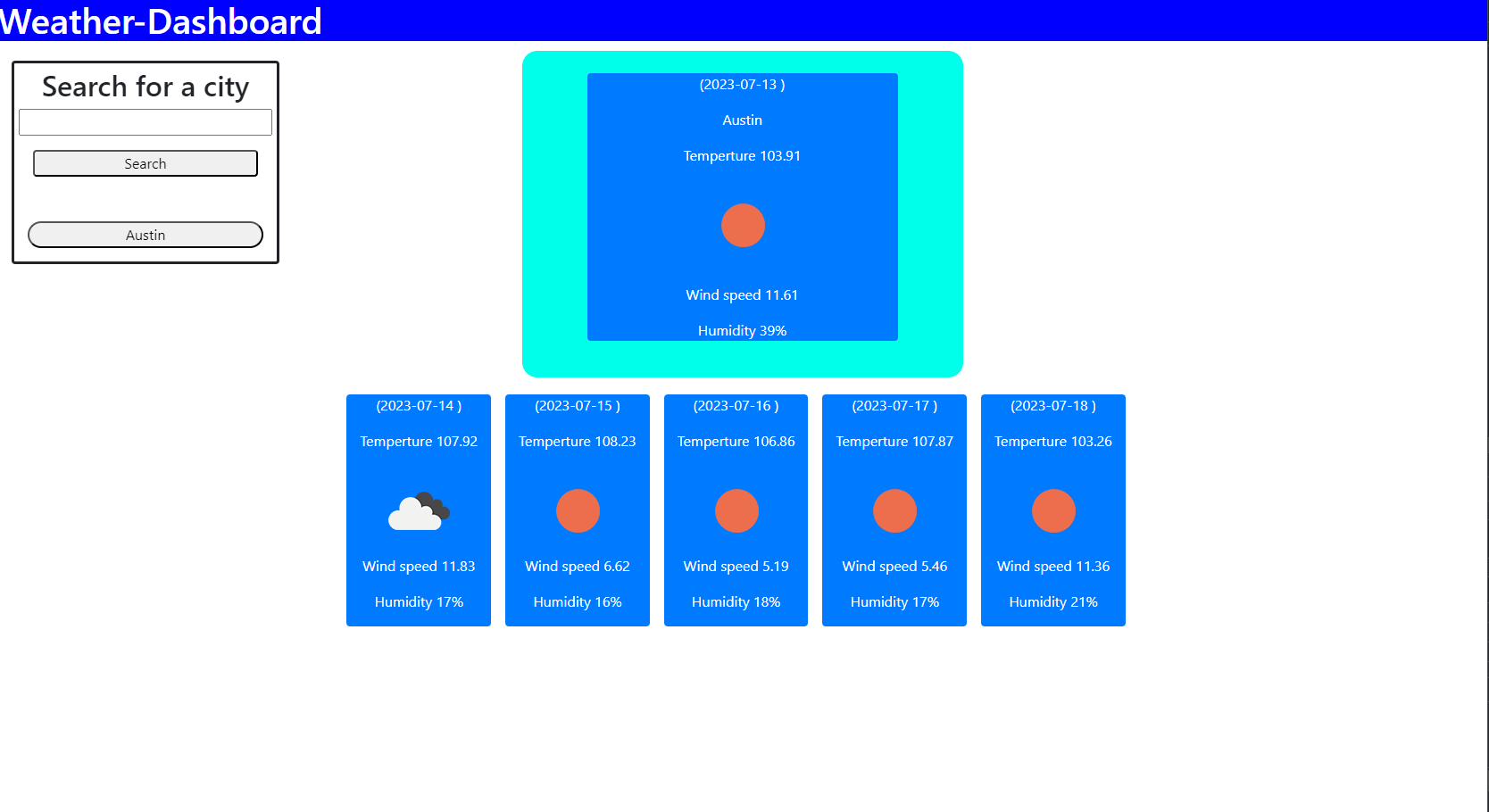 GitHub - SeanDRowan/weather-Dashboard