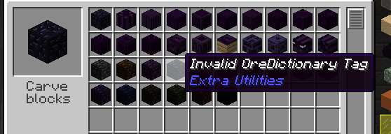 Invalid name for Extra Utilities obsidian variants in the Chisel GUI ...