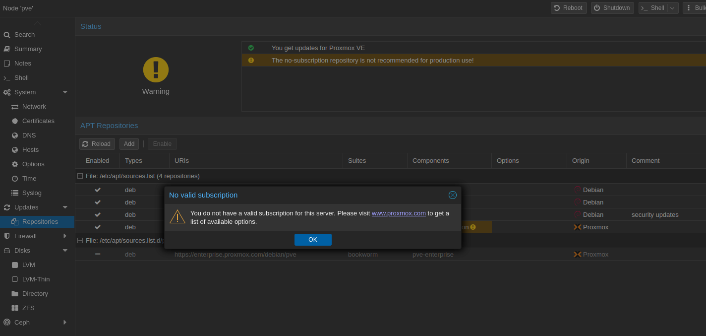 GitHub - thethink3r/Proxmox-remove-no-subscription-message