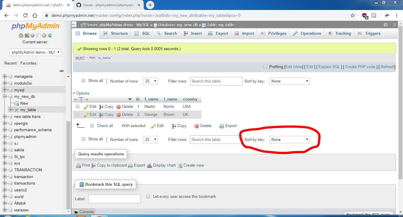 The bottom "Sort by key" is broken · Issue #15475 · phpmyadmin/phpmyadmin · GitHub