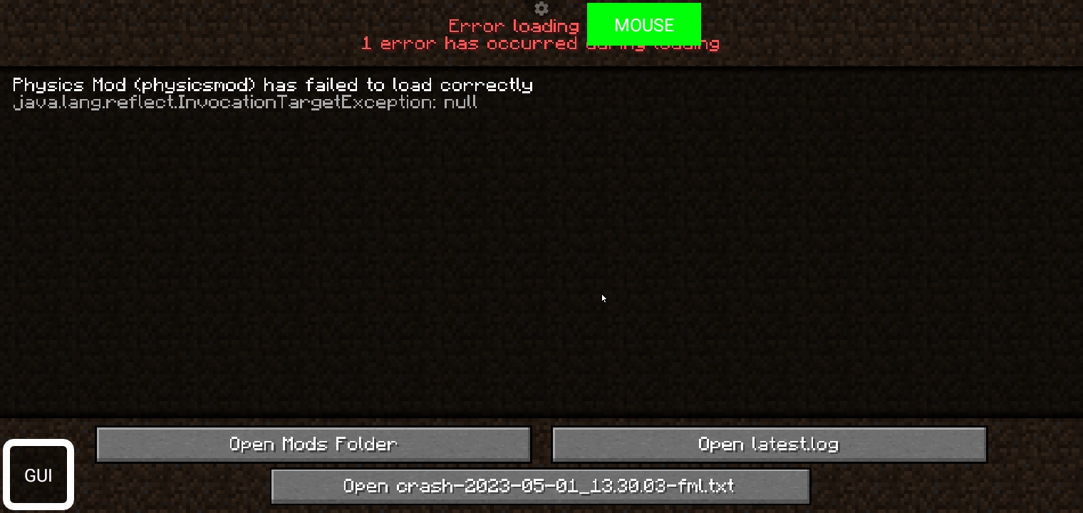 Bug description [BUG] · Issue #634 · haubna/PhysicsMod · GitHub