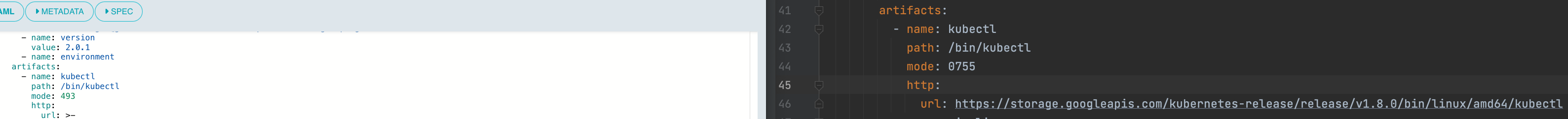 `mode: 0755` with "kubectl apply" -> `mode: 493` with the UI · Issue #12205 · argoproj/argo ...