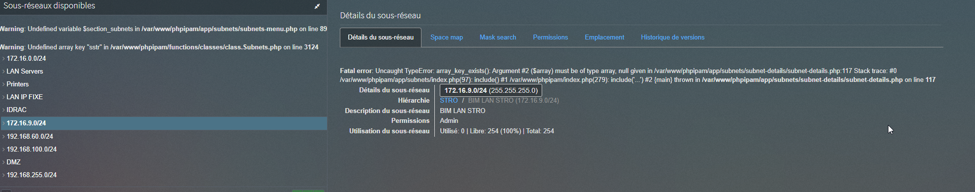 Undefine variable error after upgrade · Issue #3499 · phpipam/phpipam · GitHub