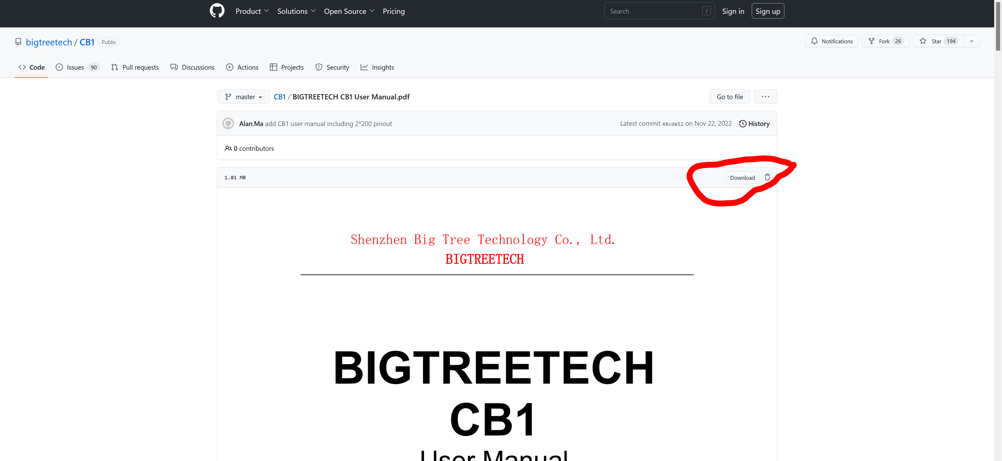 Pdf Manual · Issue 127 · Bigtreetechcb1 · Github