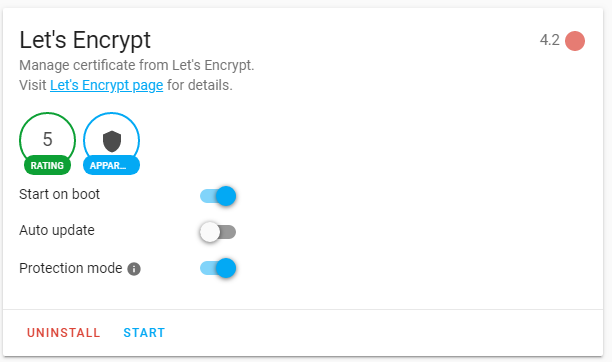 Let's Encrypt add-on never shows started after restart · Issue #995 · home-assistant/addons · GitHub