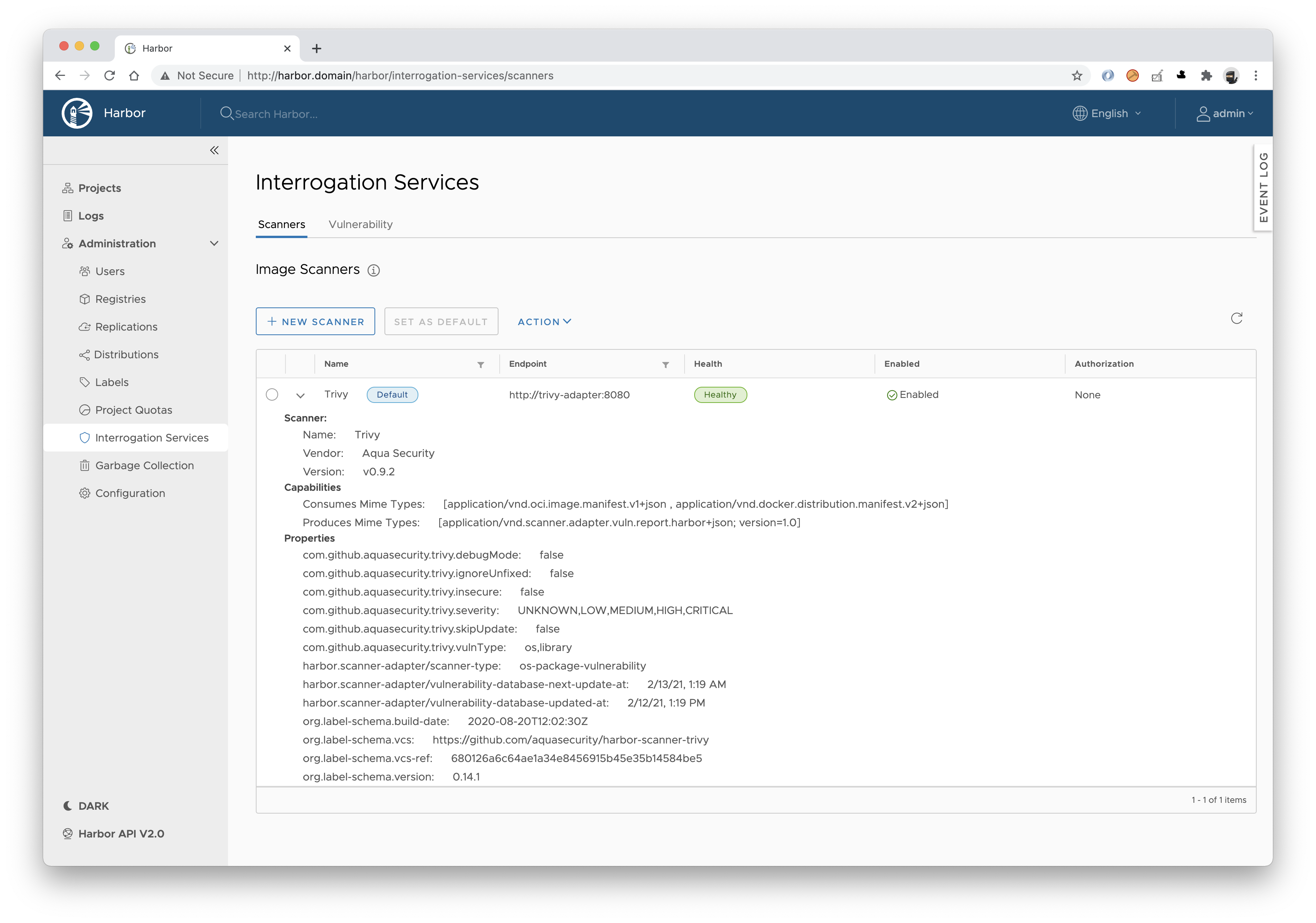 500 Error · Issue 96 · Aquasecurity Harbor Scanner Trivy · Github