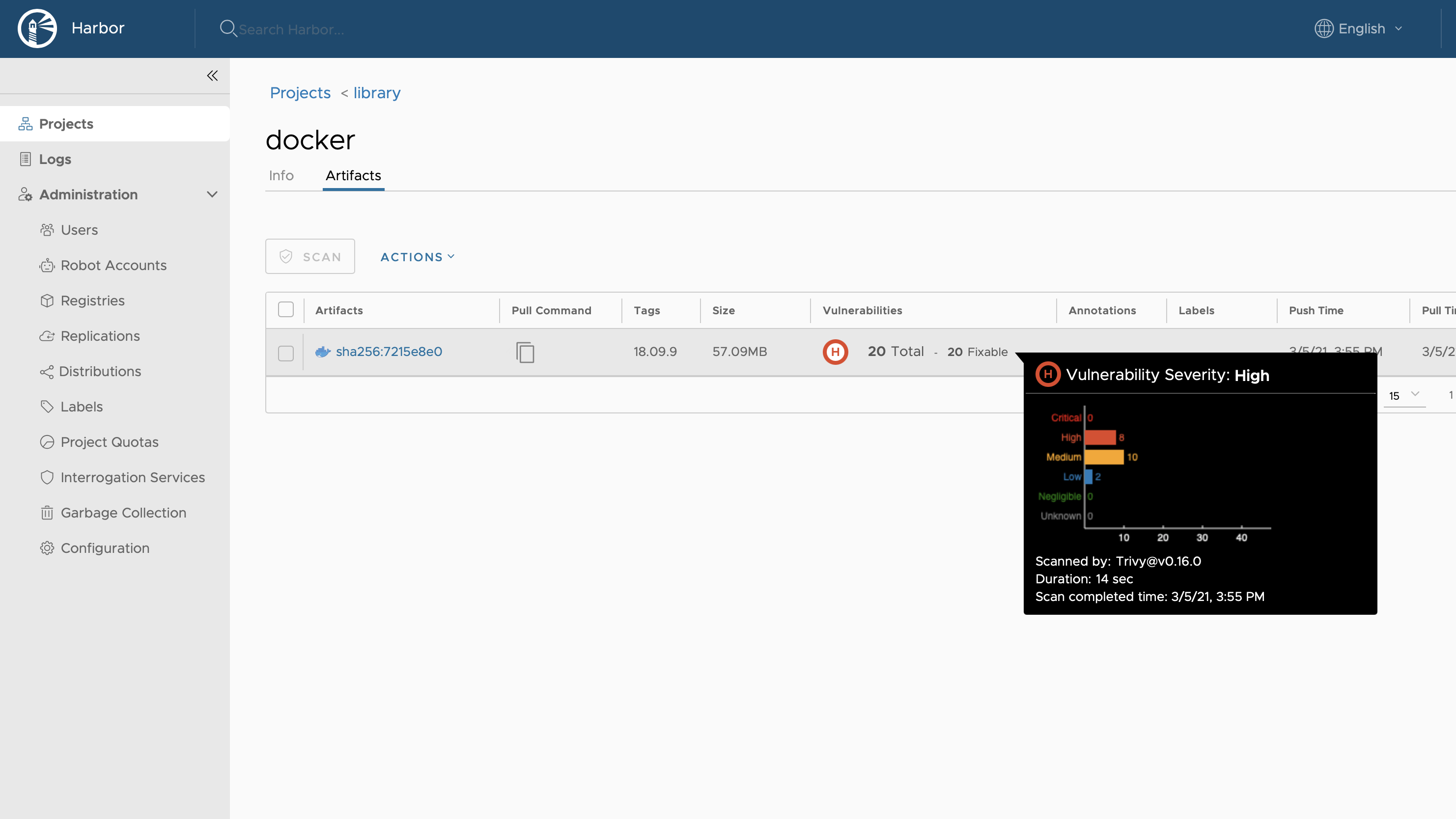 No vulnerabilities found on alpine based images after update to 2.2.0 · Issue #14381 · goharbor ...