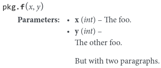 Inconsistent formatting of parameter descriptions depending on whether ...
