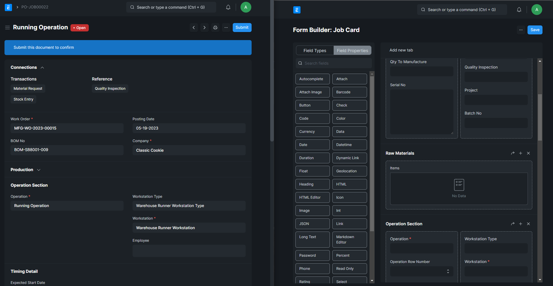 Raw Materials missing on Job Card generated from Work Order · Issue ...