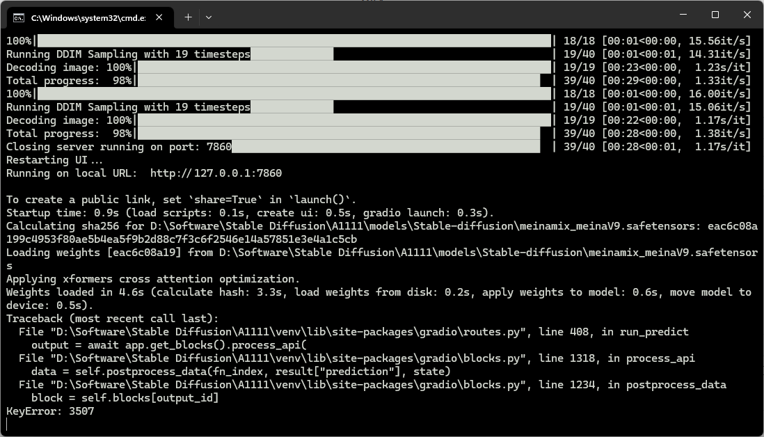 How to solve the KeyError thing? · AUTOMATIC1111 stable-diffusion-webui ...