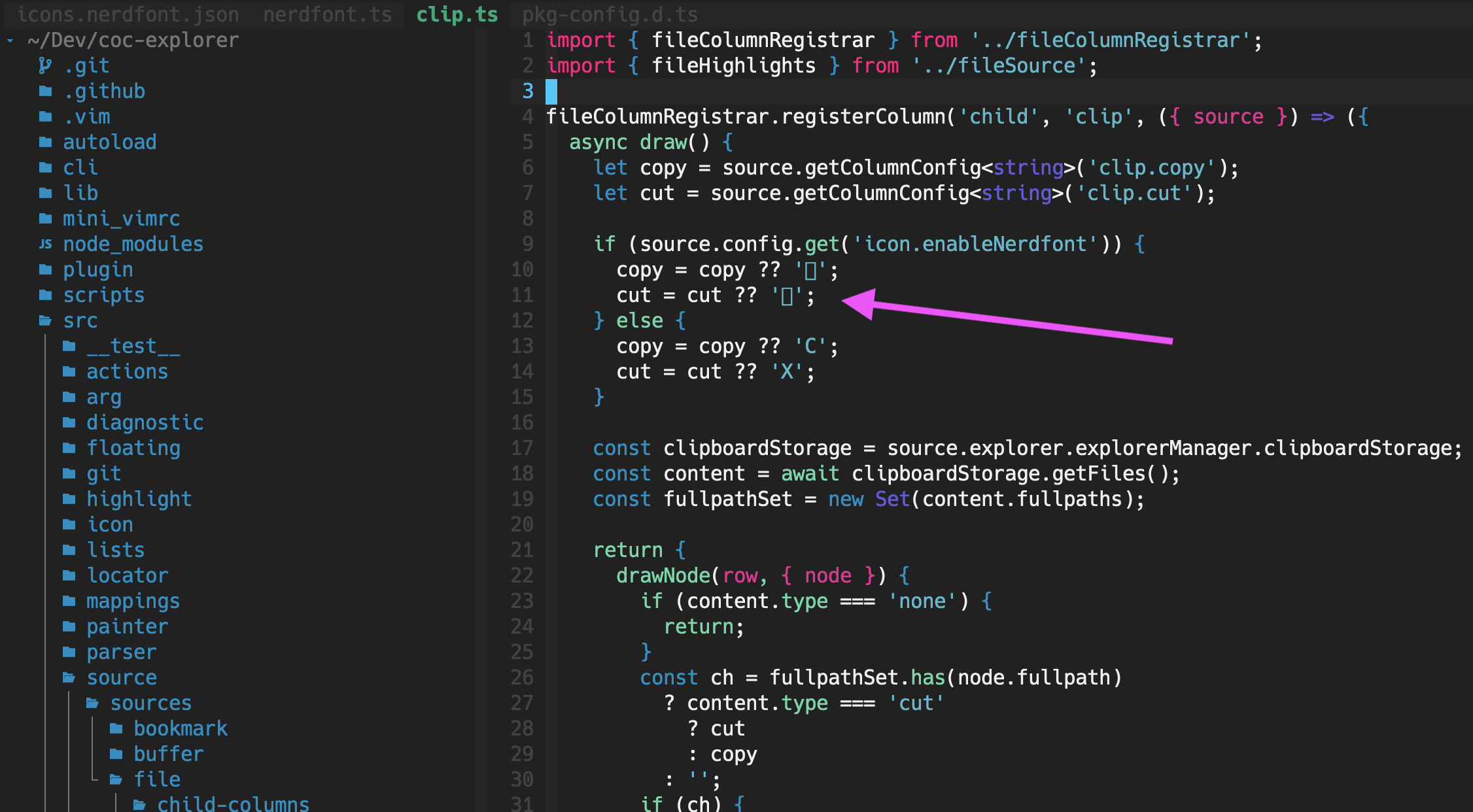 Click Icons broken [BUG] · Issue #568 · weirongxu/coc-explorer · GitHub