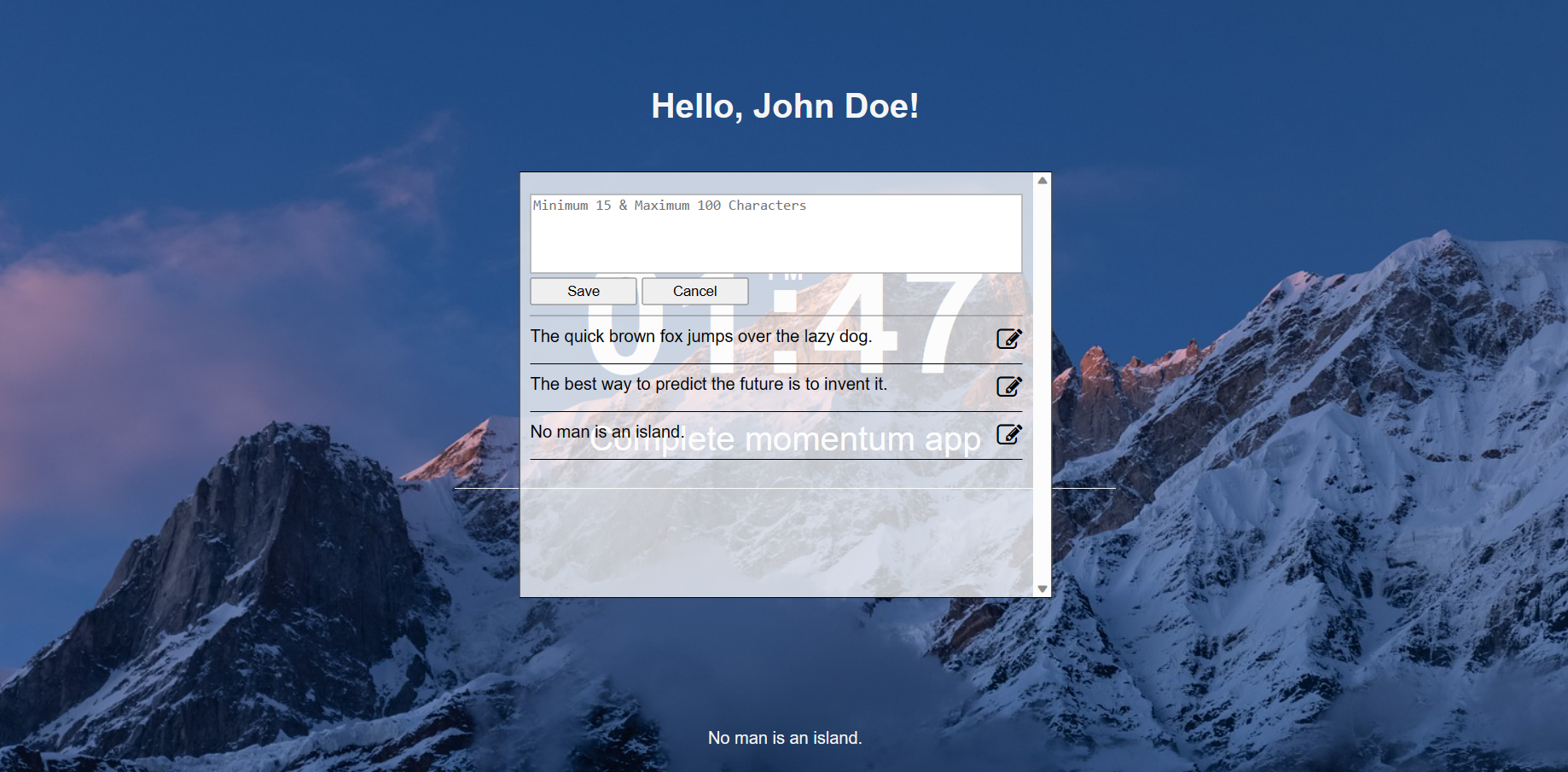 GitHub - brandmoredev/momentum-app