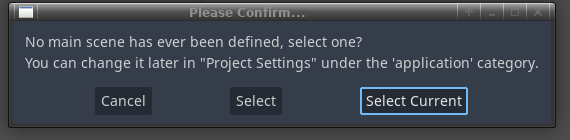 "Select Current" in the main scene setting confirmation dialog does ...