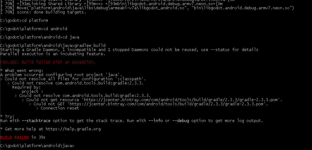 Could Not Resolve Comandroidtoolsbuildgradle233 Connection Reset · Issue 22374