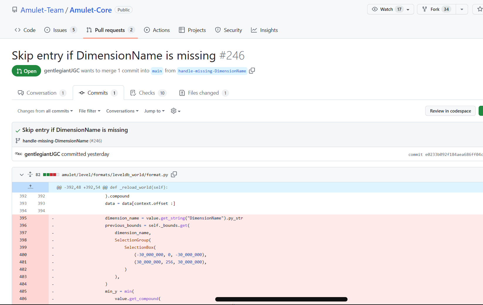 KeyError: DimensionName · Issue #910 · Amulet-Team/Amulet-Map-Editor · GitHub