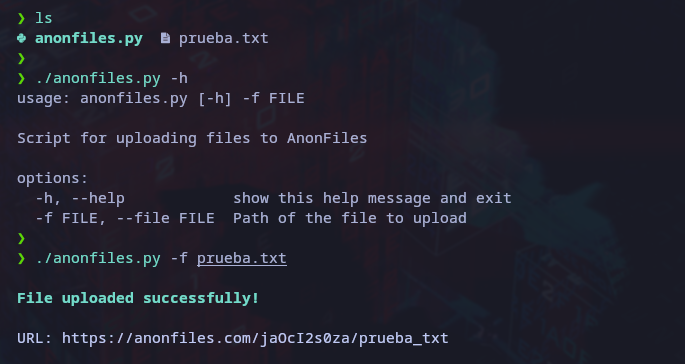 Anonfiles Upload File