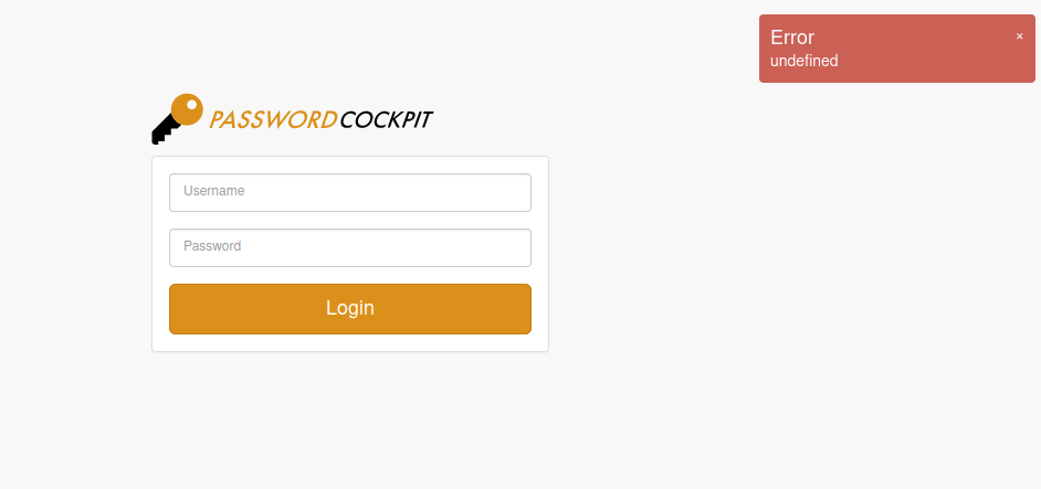 Login Failed With Error Undefined · Issue 74 · Passwordcockpitpasswordcockpit · Github