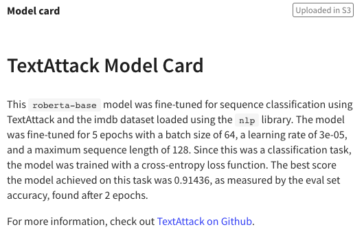 [Question] Exactly how are the included models trained? · Issue #296 · QData/TextAttack · GitHub