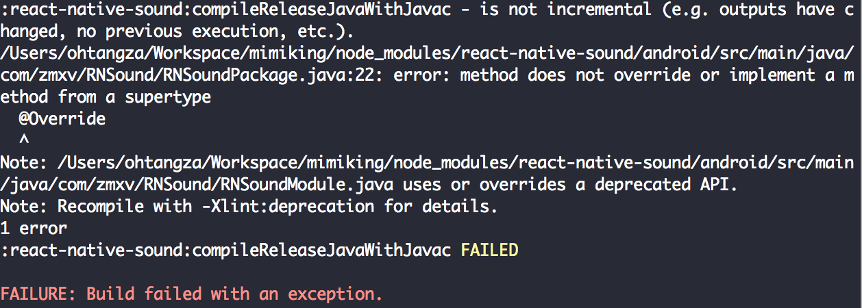 Build failure on RN0.47.0 on Android · Issue #238 · zmxv/react-native-sound · GitHub