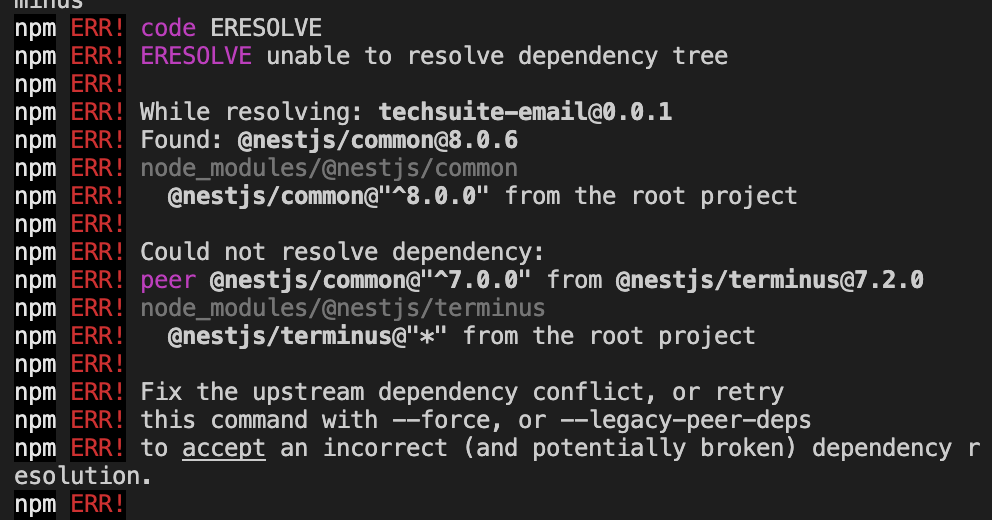 compatible with nestjs v8 · Issue #1316 · nestjs/terminus · GitHub
