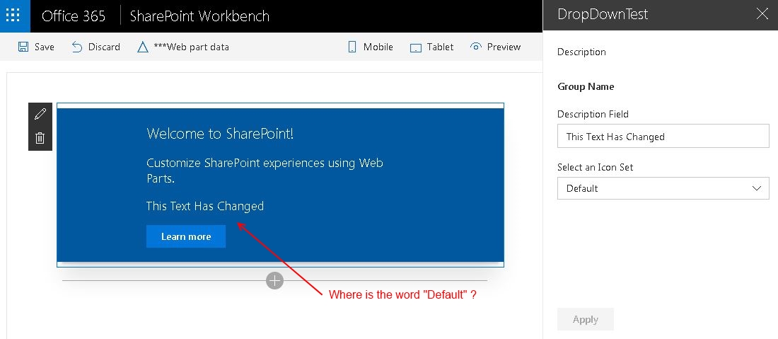 PropertyPaneDropdown 'selectedKey' option does not set the value of the control · Issue #759 ...