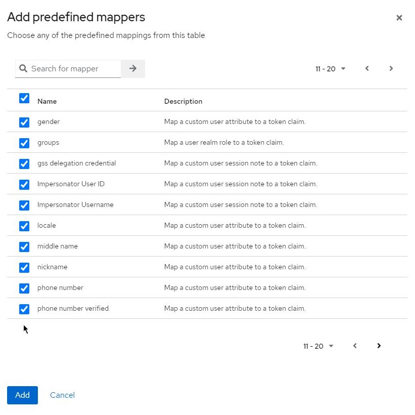 Selecting one mapper and switch page select them all · Issue #20694 · keycloak/keycloak · GitHub