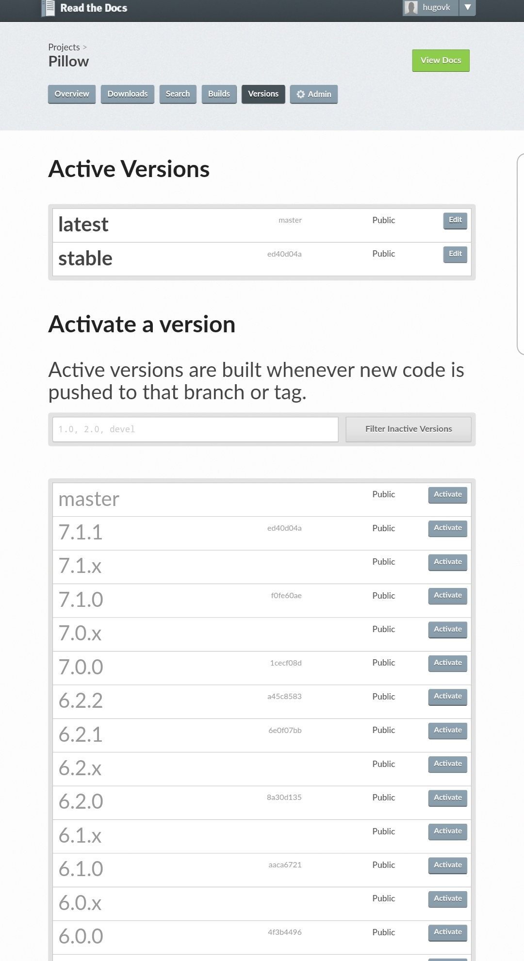 Read the Docs: show version warning · Issue #4549 · python-pillow/Pillow · GitHub