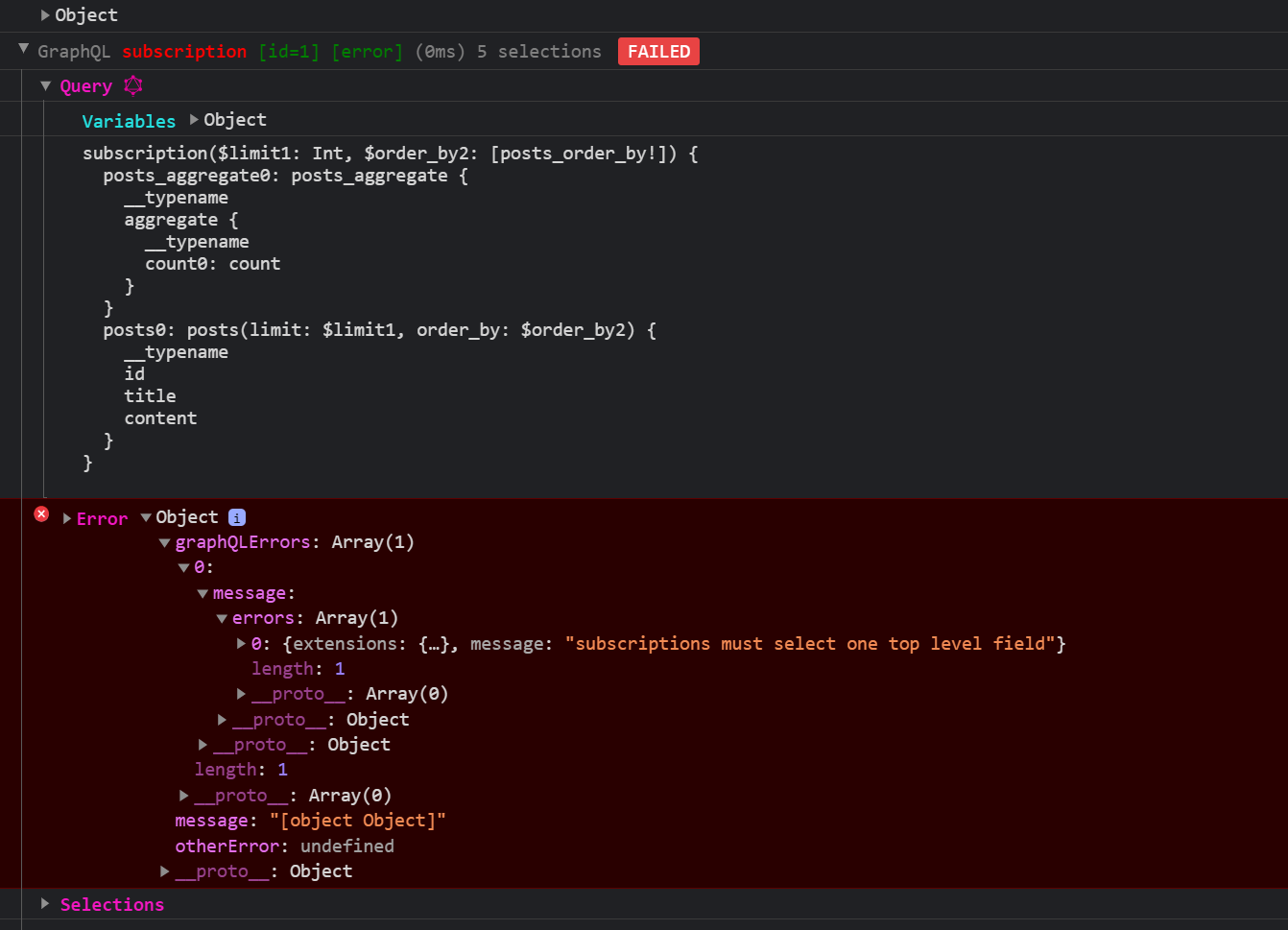 Subscriptions can only select one top-level-field · Issue #190 · samdenty/gqless · GitHub