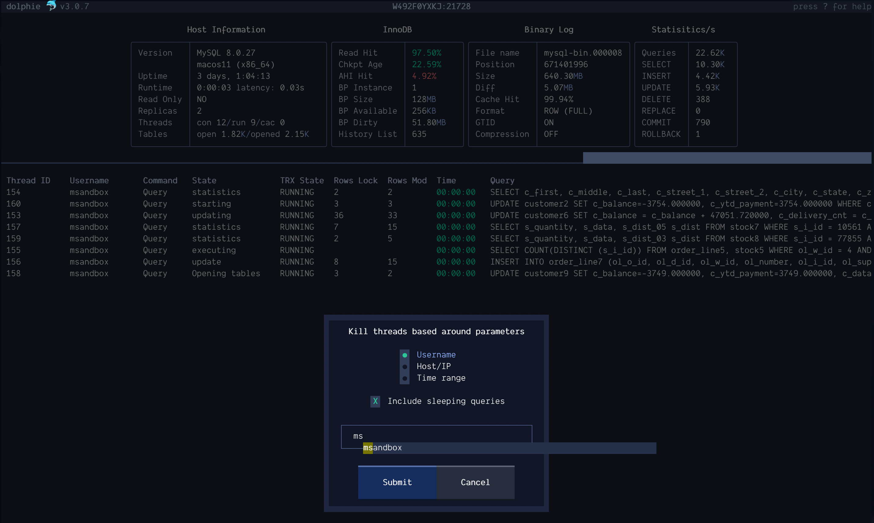 GitHub - charles-001/dolphie: An intuitive feature-rich terminal tool ...