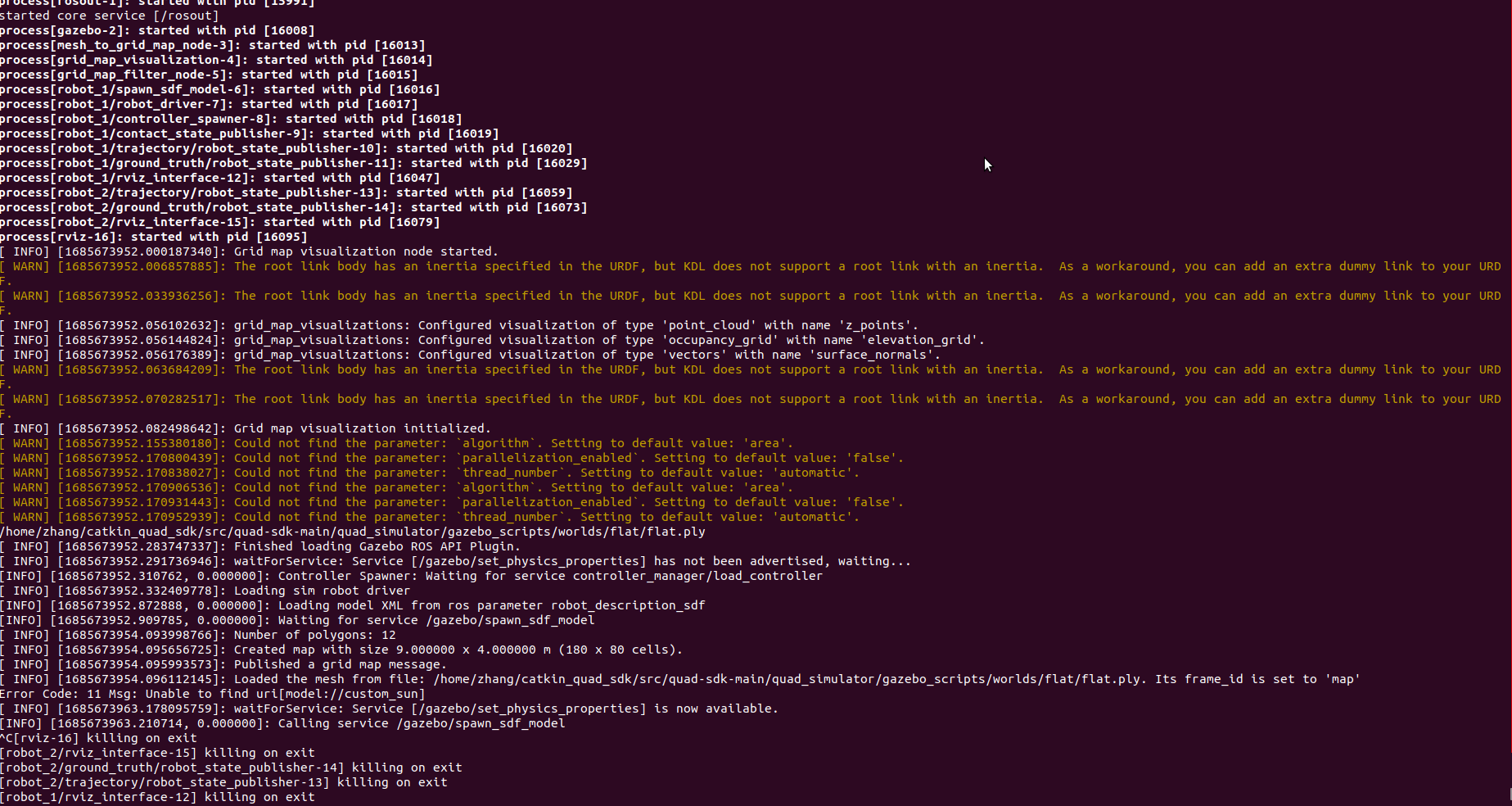 Error reporting when I run roslaunch quad_utils quad_gazebo.launch · Issue #378 · robomechanics ...