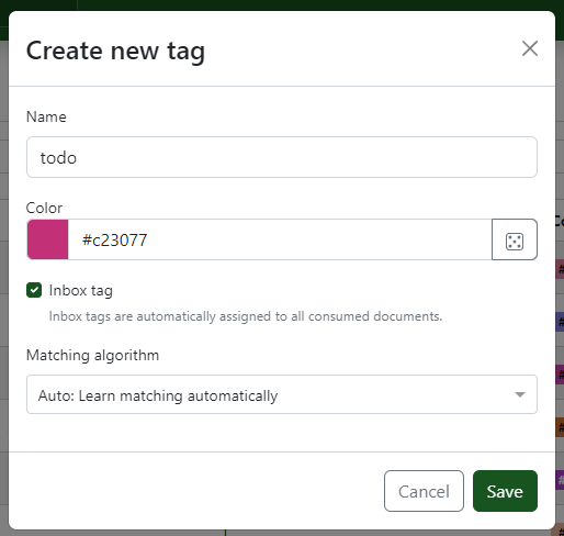 Hide matching algorithm for inbox tags · paperless-ngx paperless-ngx · Discussion #2575 · GitHub