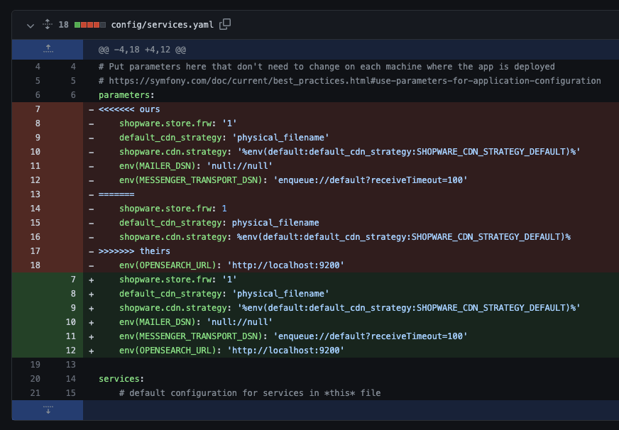 After composer recipe:update the services.yaml are corrupted · Issue #31 · shopware/recipes · GitHub
