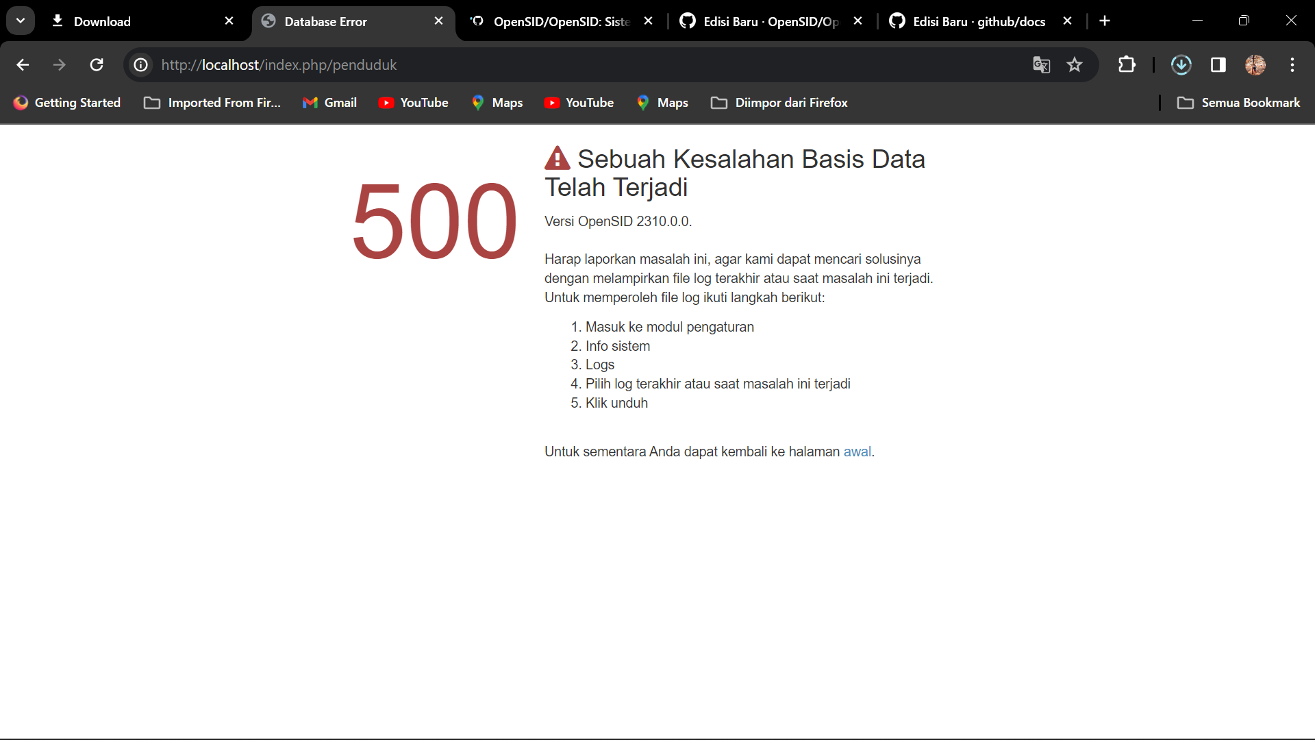 Bug/error: DATA PENDUDUK · Issue #7342 · OpenSID/OpenSID · GitHub