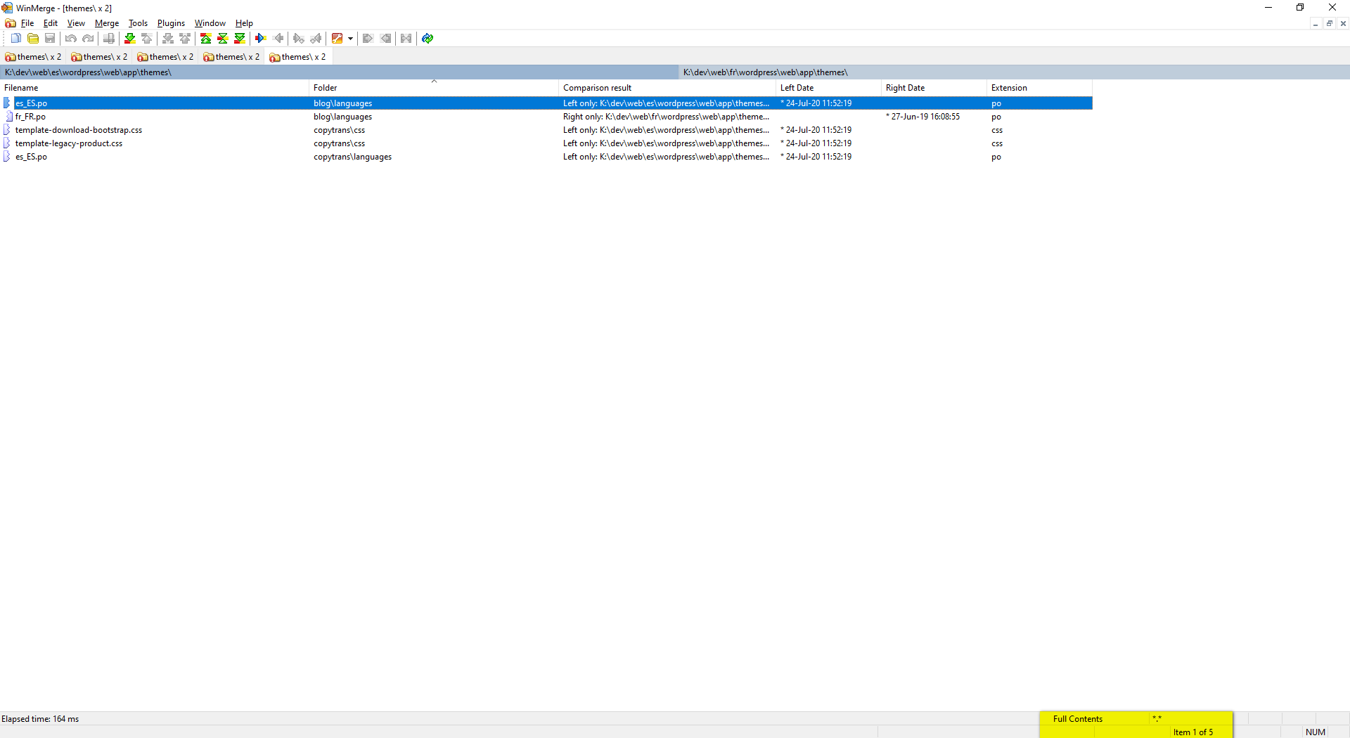 compare methods "Full Contents" and "Quick Content" drop unique items ...