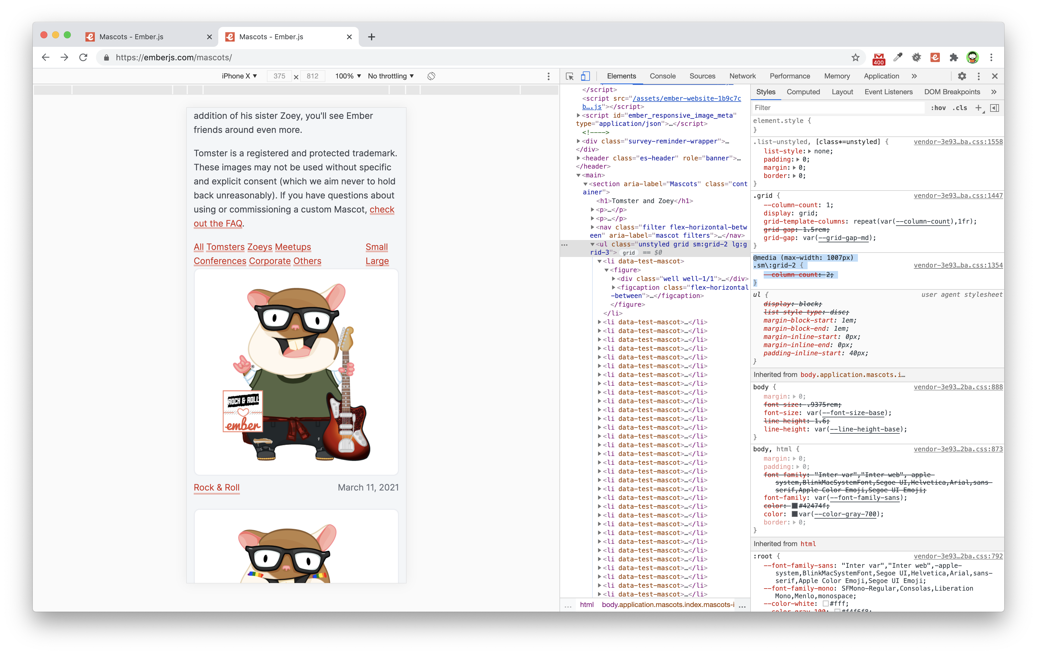 [BUG] Inconsistent grid behavior in prod vs. dev · Issue #807 · ember-learn/ember-website · GitHub