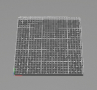 Using rectangular patches as grid lines, the rendering will flicker when the camera zooms out ...